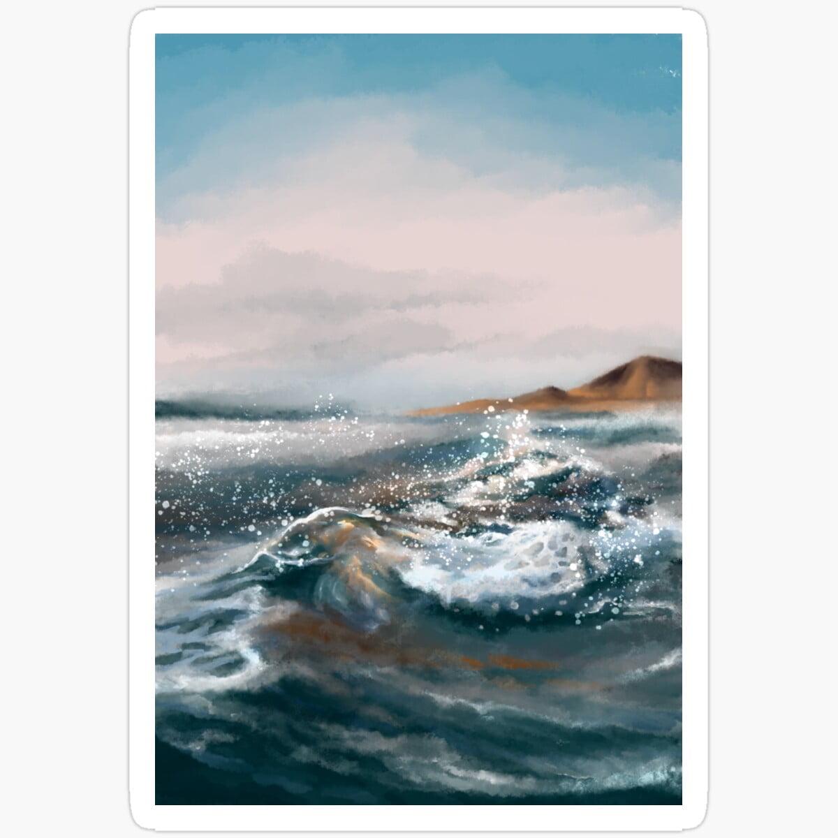 Kira Ocean Wave Sticker Waterproof Sticker for Water Bottles, Laptops ...