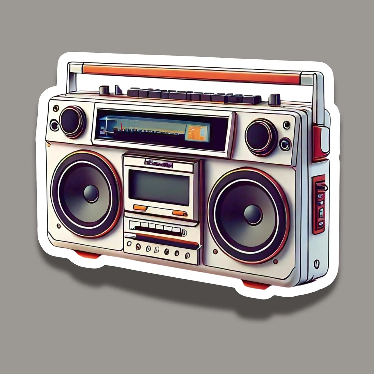 Kira Old School Boombox 1980's Fun Music Stereo Radio Vinyl Laminated ...