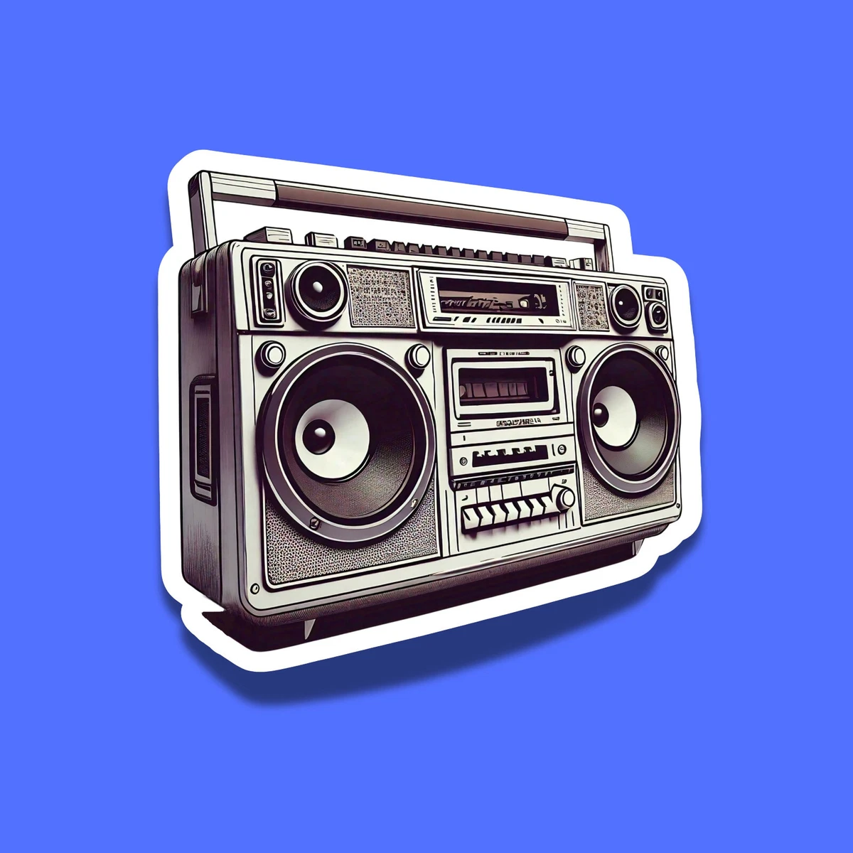 Kira Old School Boombox 1980's Fun Stereo Radio Music Vinyl Sticker ...