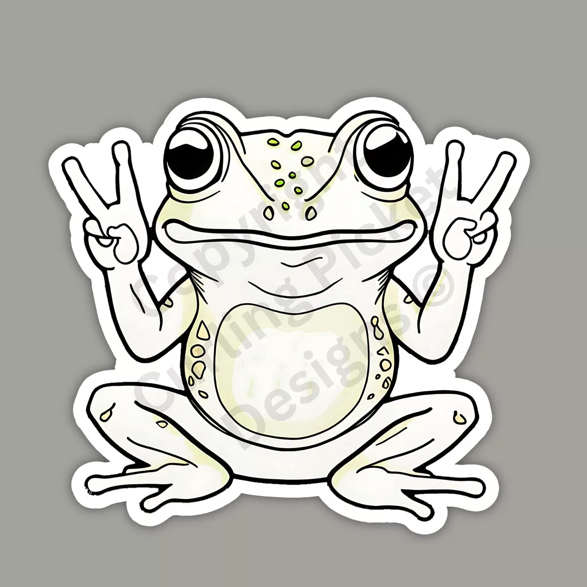 Kira Peace Frog Peace Sign Cute Funny Amphibian Peaceful Vinyl Sticker ...
