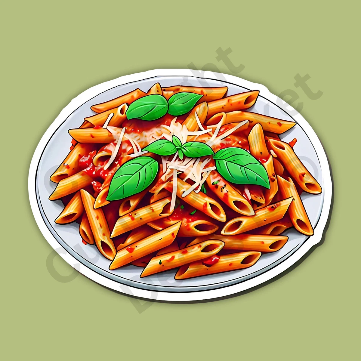 Kira Penne A La Vodka Italian Pasta Dish Basil Food Entree Vinyl ...