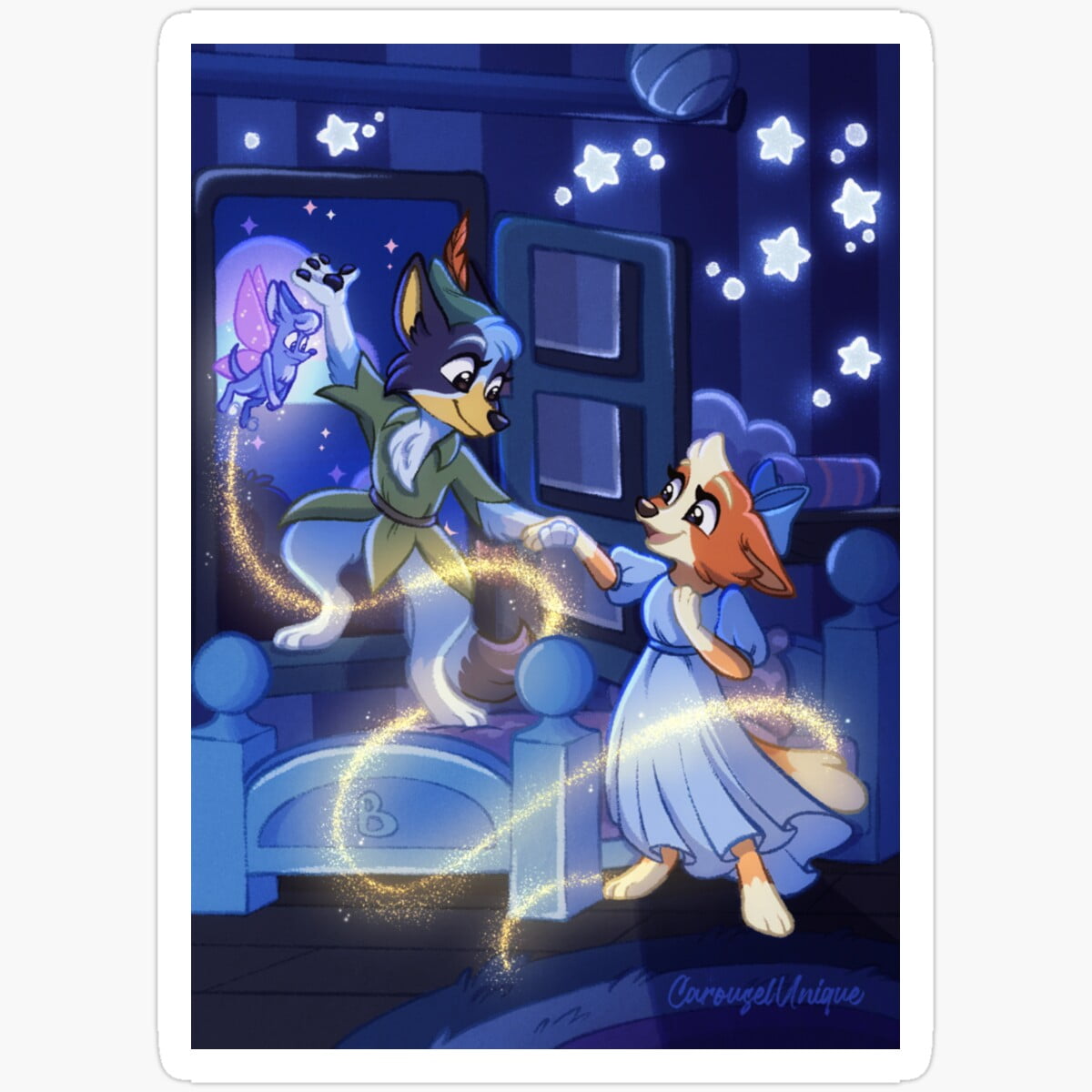 Kira Peter Pan (Bluey) Sticker Waterproof Sticker for Water Bottles ...