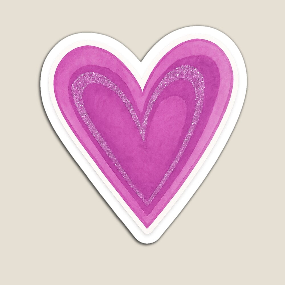 Kira - Pink Glitter Heart Illustration - Ai Enhanced From Original ...