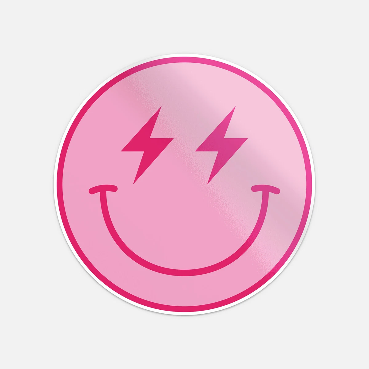 Kira Pink Lightning Bolt Smiley Face Car Bumper Vinyl Sticker Decal ...