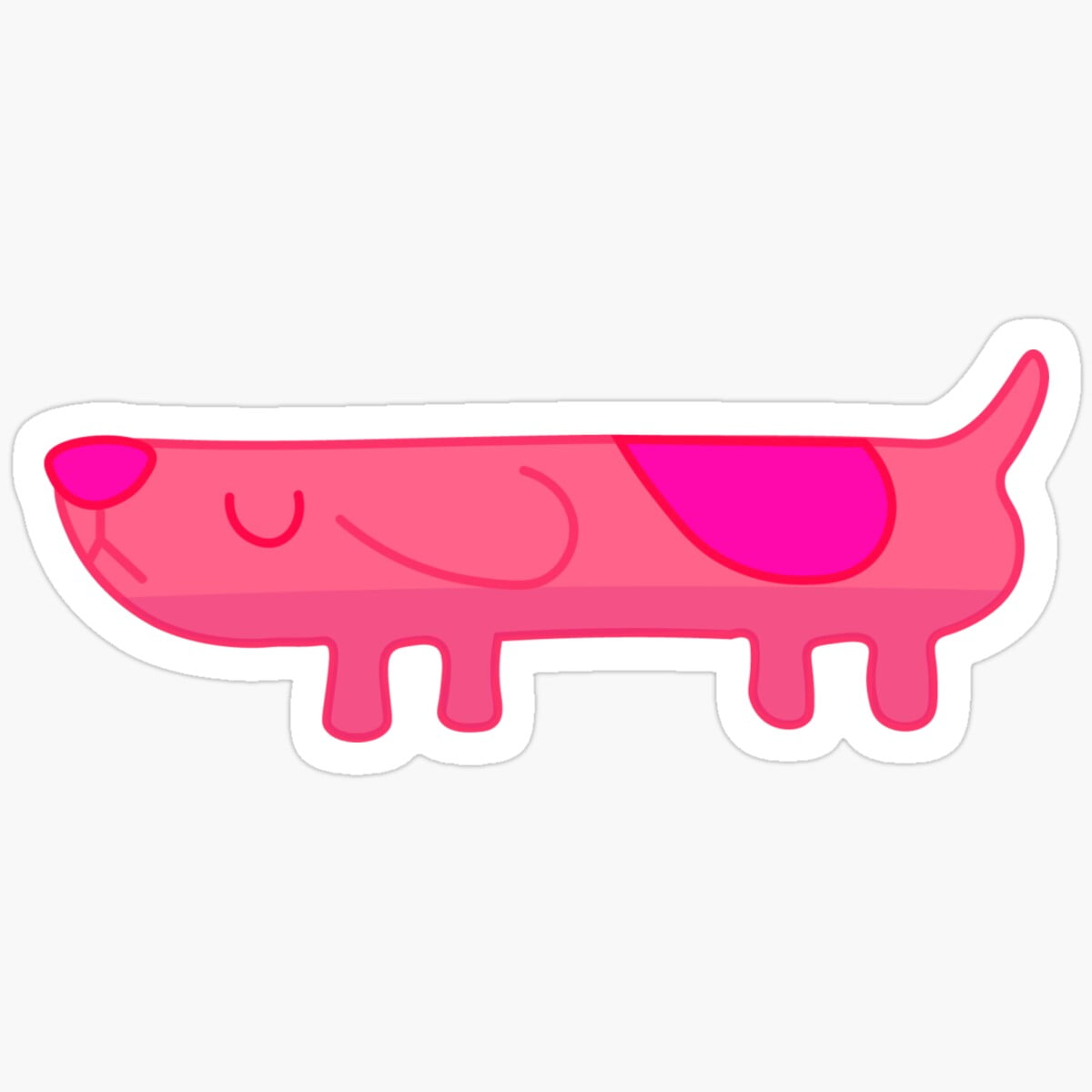 Kira Pink Long Dog Sticker Waterproof Sticker for Water Bottles ...