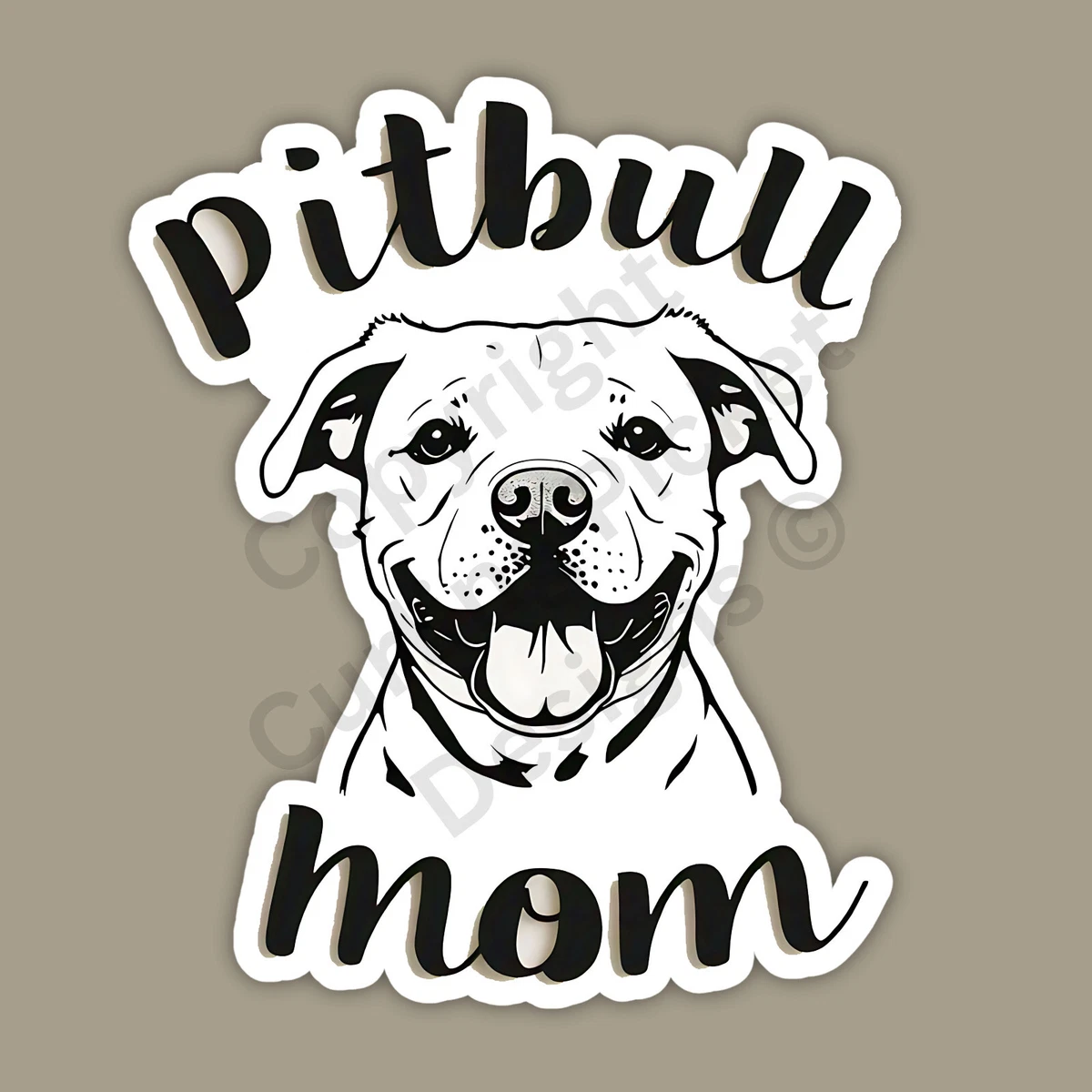 Kira Pitbull Mom Dog Breed Cute Vinyl Sticker Waterproof Sticker for ...