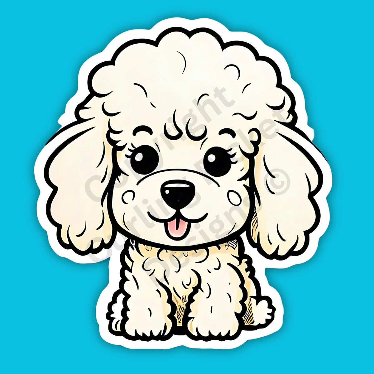 Kira Poodle Dog Cute Adorable Vinyl Sticker Waterproof Sticker for ...