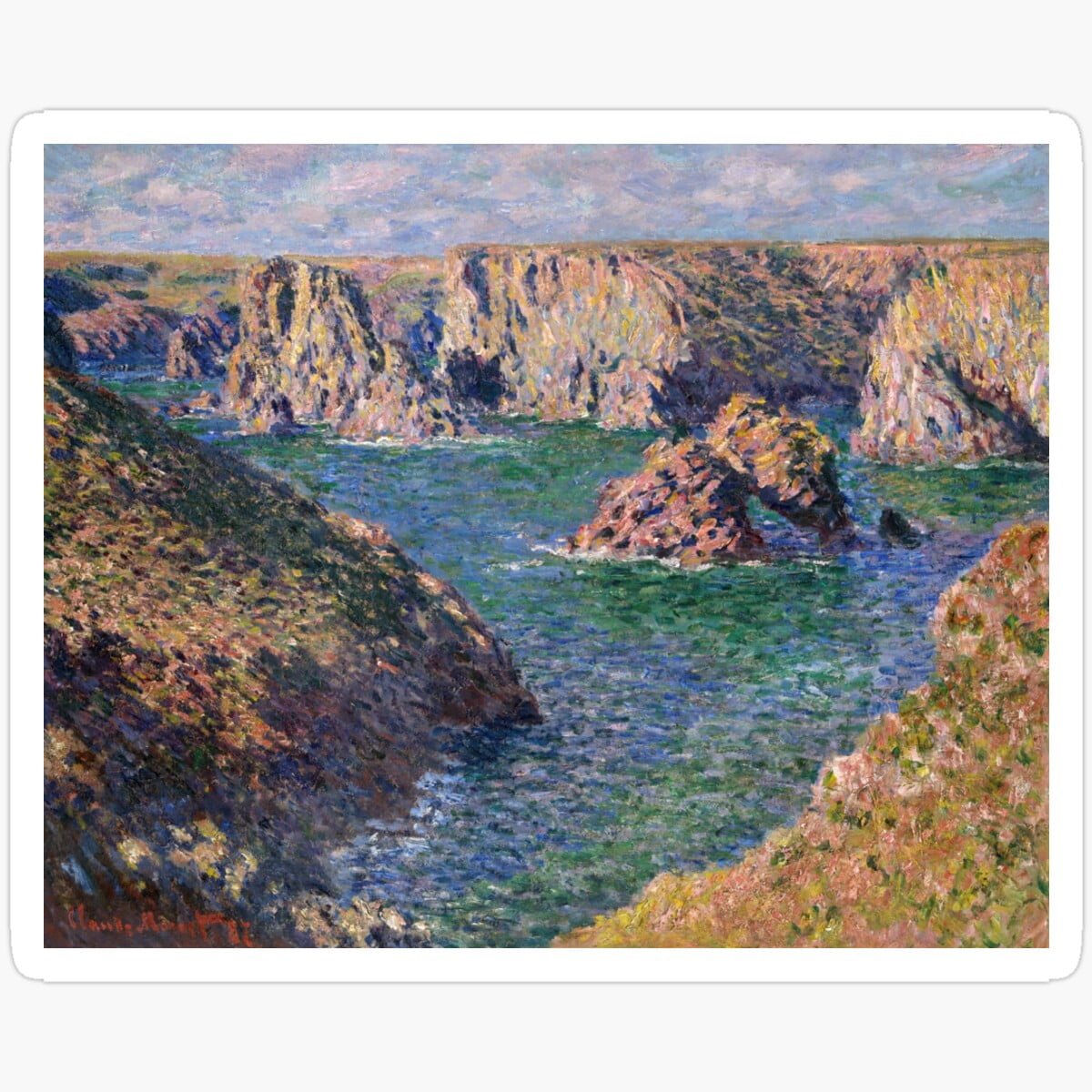 Kira Port-Domois, Belle-Isle by Claude Monet Sticker Waterproof Sticker ...