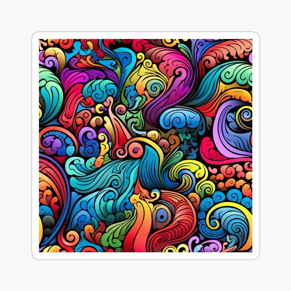 Kira Psychedelic Delirium Sticker - Kir 1054 Decorative Laptop, Phone ...