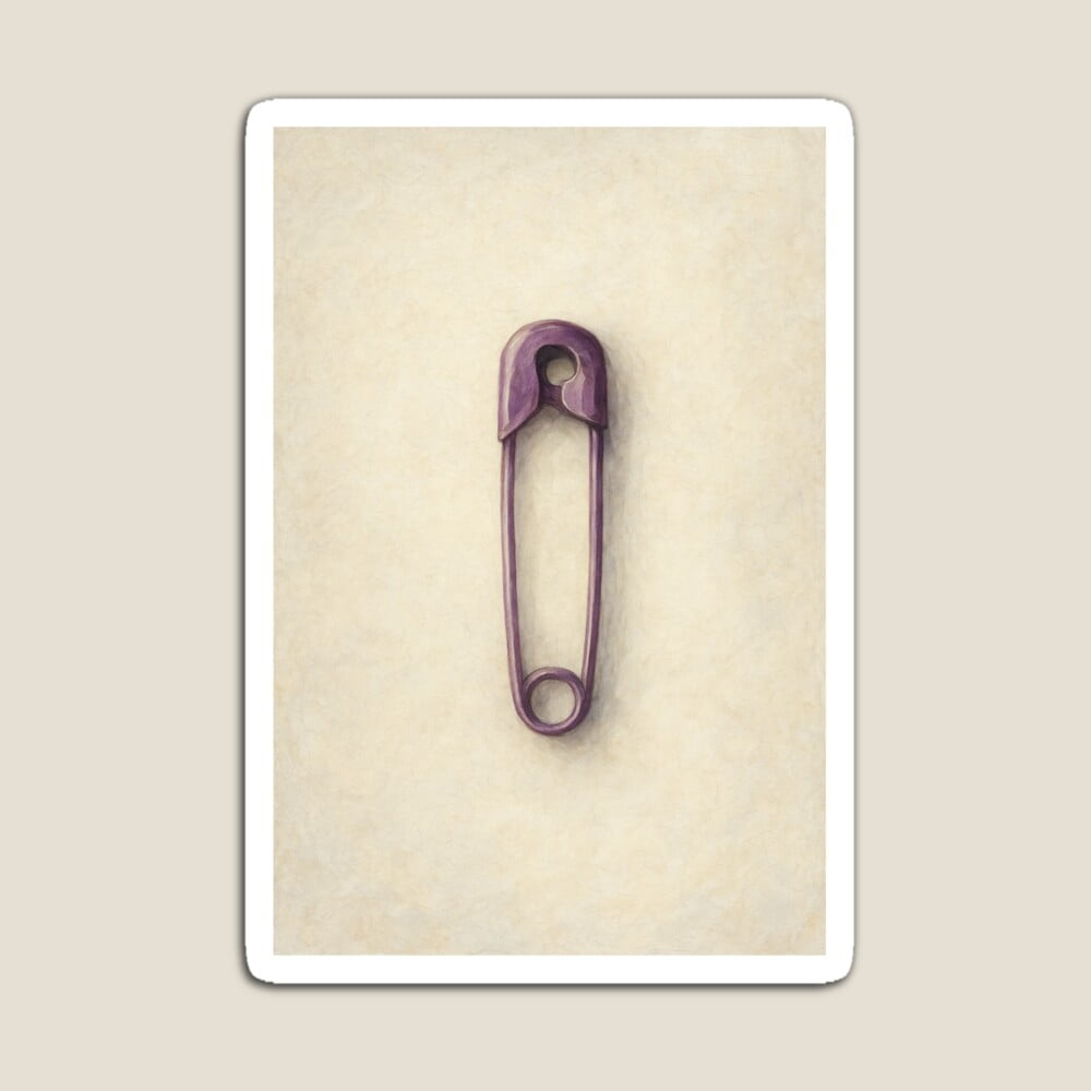 Kira - Purple Safety Pin Minimalist Wrcolor Fine Art Sticker - 674 ...