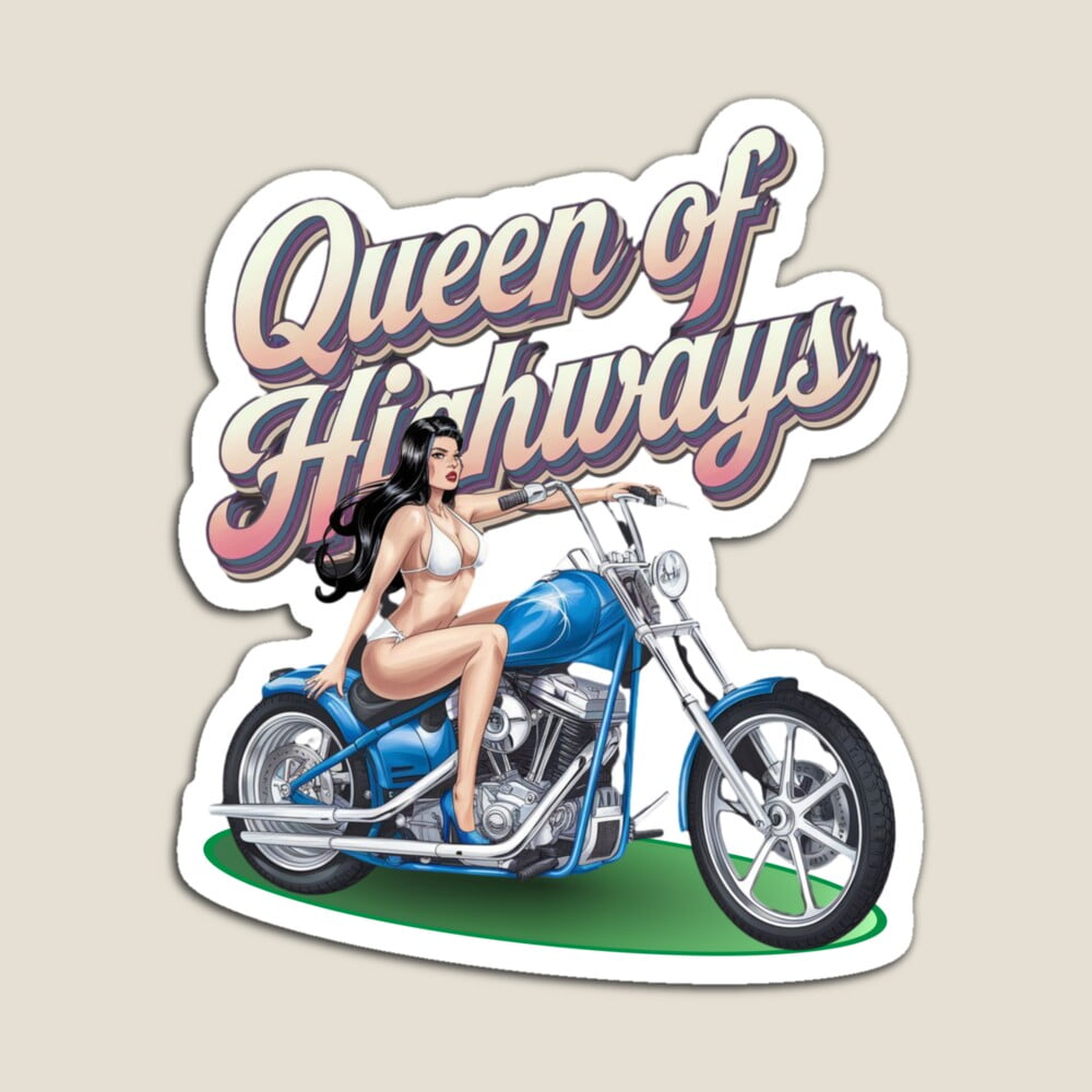 Kira - Queen Of Highways - Biker Babe Alert - Hotter Than Asphalt - Wild Hearts Ride Sticker ...