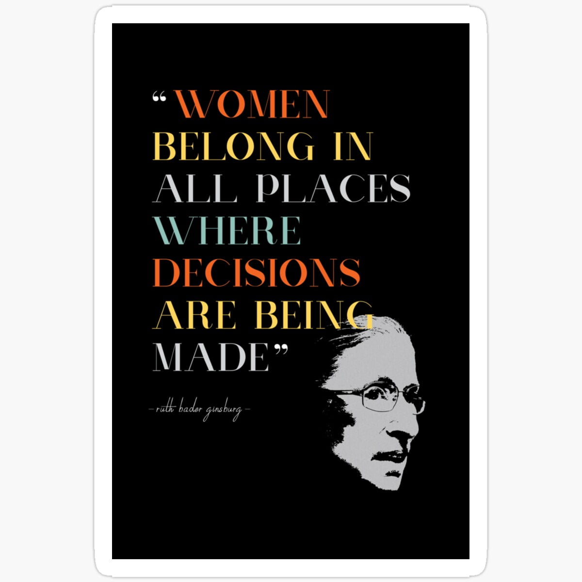 Kira RBG Quotes Sticker Waterproof Sticker for Water Bottles, Laptops ...