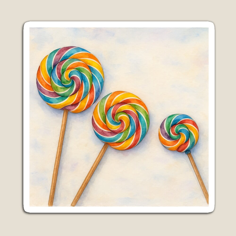 Kira - Rainbow Swirl Lollipops Wrcolor Illustration Sticker - 670 ...
