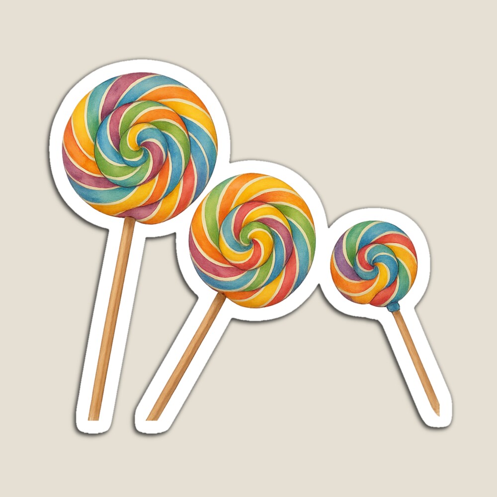 Kira - Rainbow Swirl Lollipops Wrcolor Illustration Sticker - 706 ...