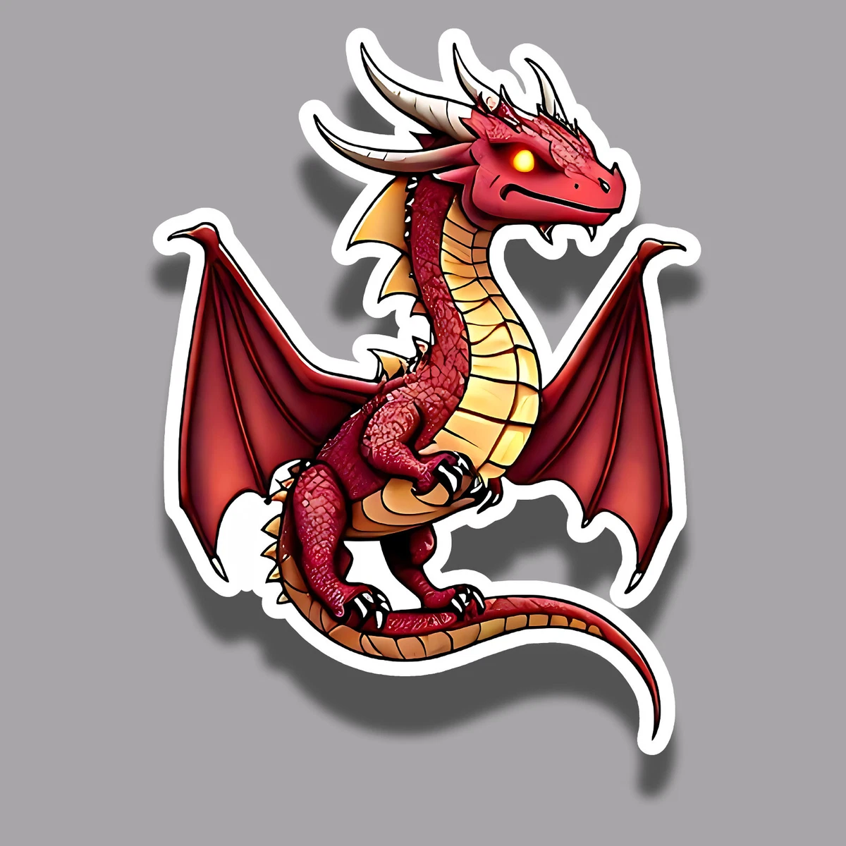 Kira Red Dragon Monster Reptile Serpent Vinyl Sticker Waterproof ...