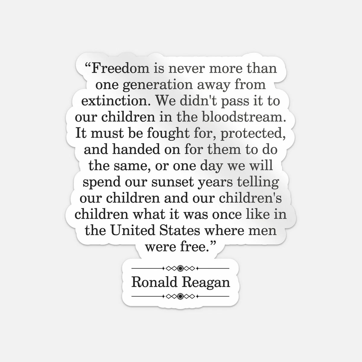 Kira Ronald Reagan Quote Car Bumper Vinyl Sticker Decal Waterproof ...