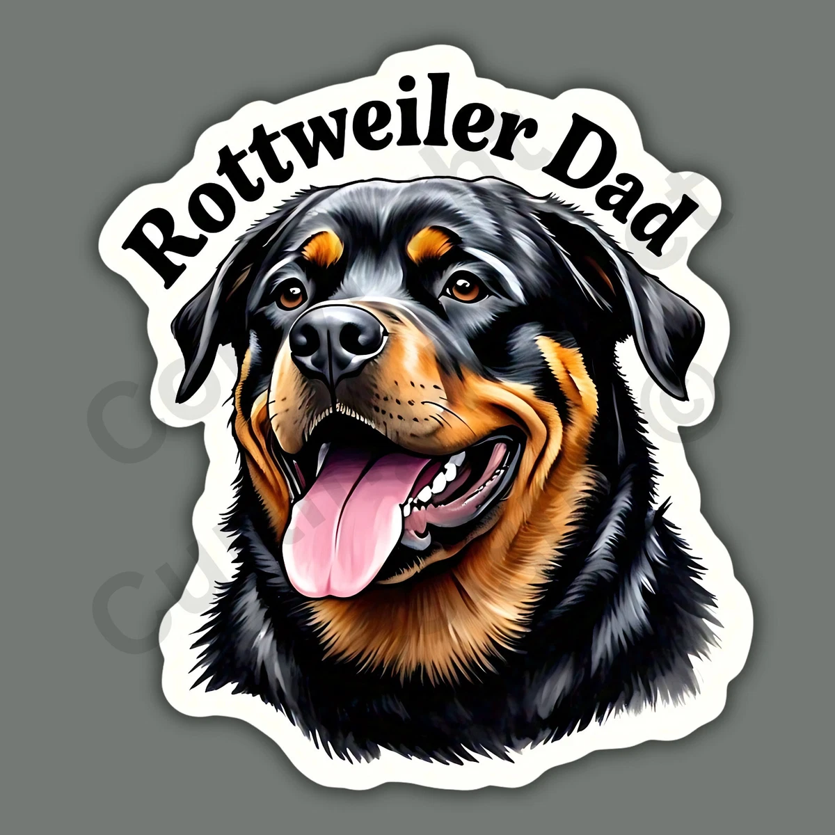 Kira Rottweiler Dad Dog Breed Cute Vinyl Sticker Waterproof Sticker for ...