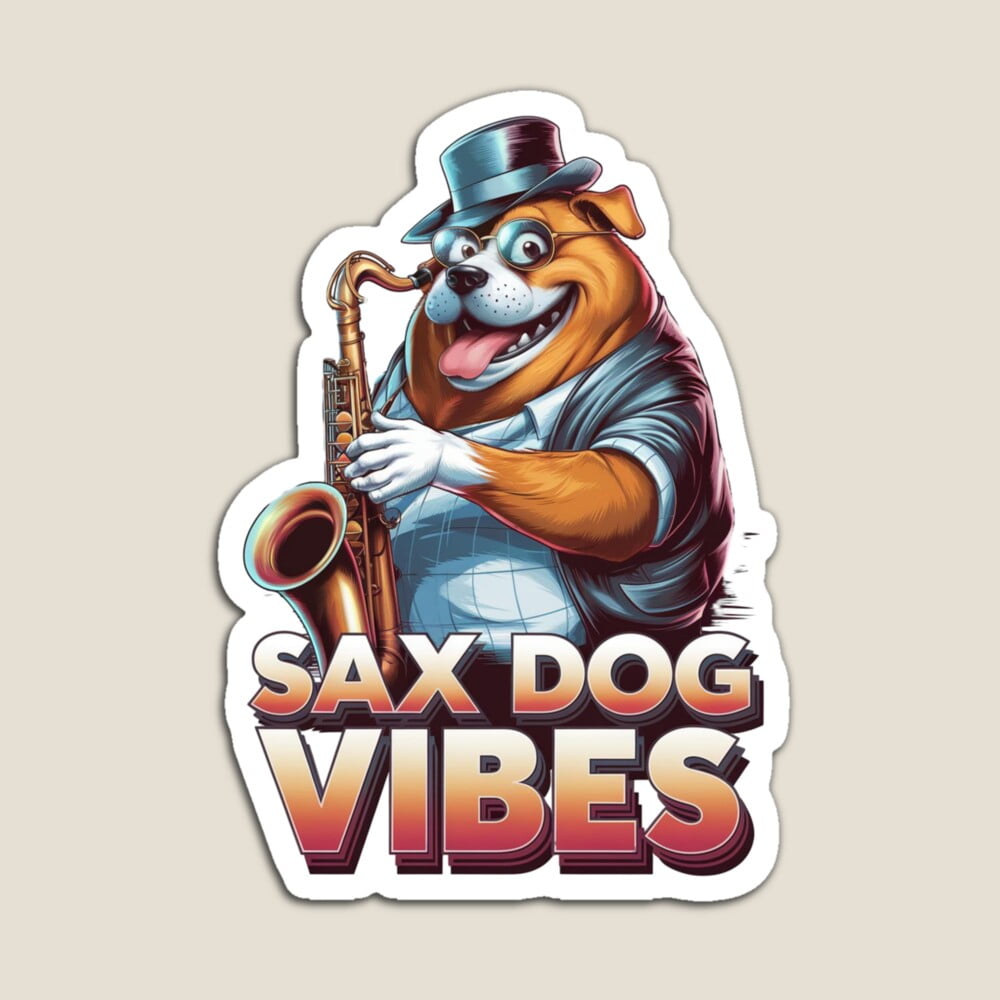 Kira - Sax Dog Vibes - Saxophone Dog Sticker - 1377 Hot Trending Vinyl ...