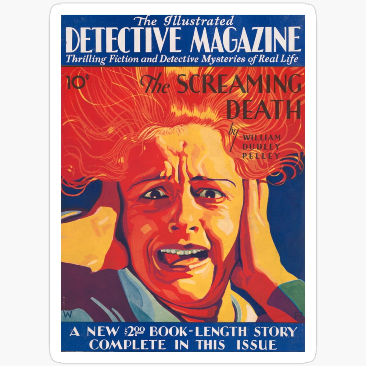 Kira Screaming Death by Winold Reiss Glossy Sticker Waterproof Sticker ...