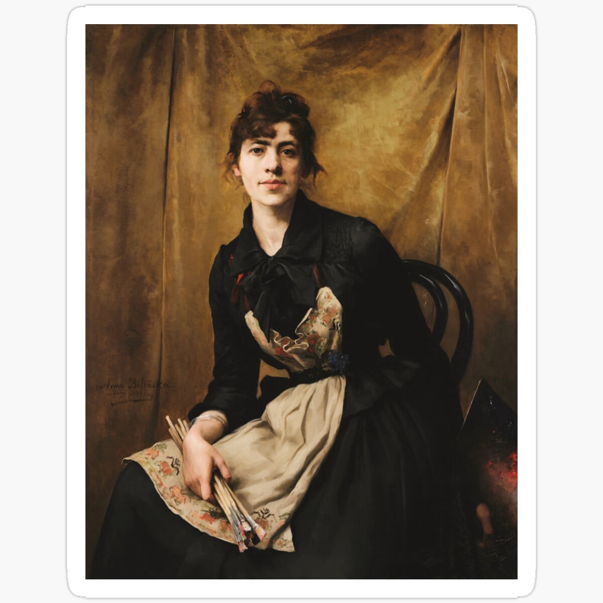 Kira Self-portrait by Anna BiliÅ„ska-Bohdanowiczowa, 1887 Sticker ...