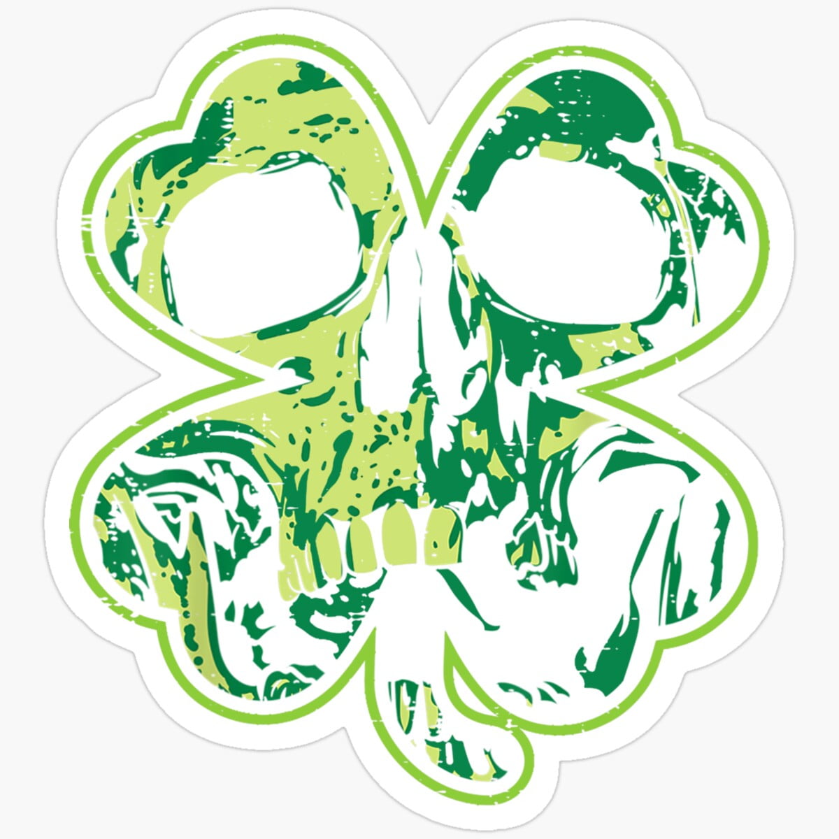 Kira Shamrock Clover Cool Irish Skulls St Patricks Day Retro Skeleton ...