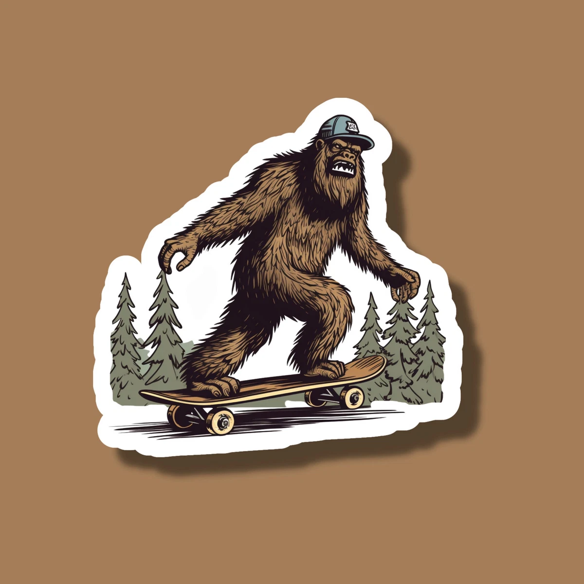 Kira Skateboarding Bigfoot Sasquatch Cryptid Skateboard Funny Vinyl ...