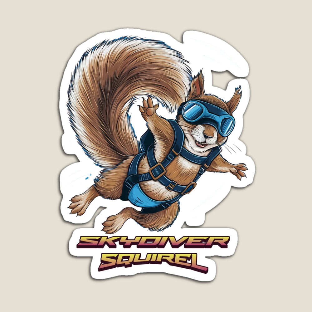 Kira - Skydiver Squirrel - Squirrel Sticker - 4735 Hot Trending Vinyl ...