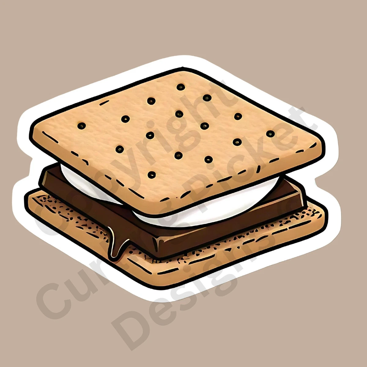 Kira Smore Camping Campfire Chocolate Marshmallow Graham Cracker Vinyl ...