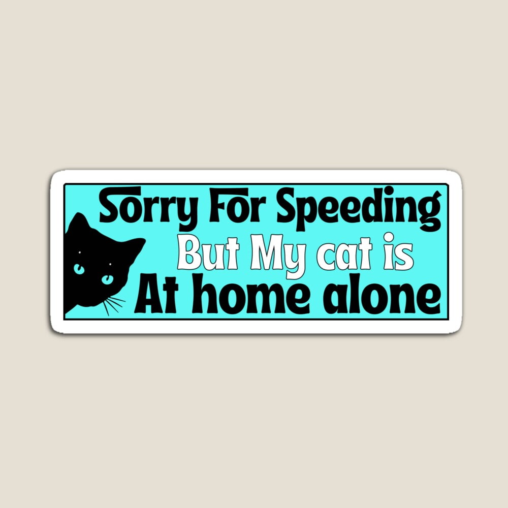 Kira - Sorry For Speeding But My Cat Is At Home Alone Cat Lover Funny ...