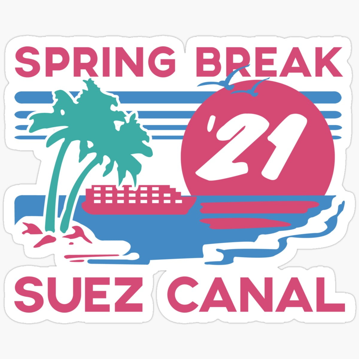 Kira Spring Break - Suez Canal Sticker Waterproof Sticker for Water ...