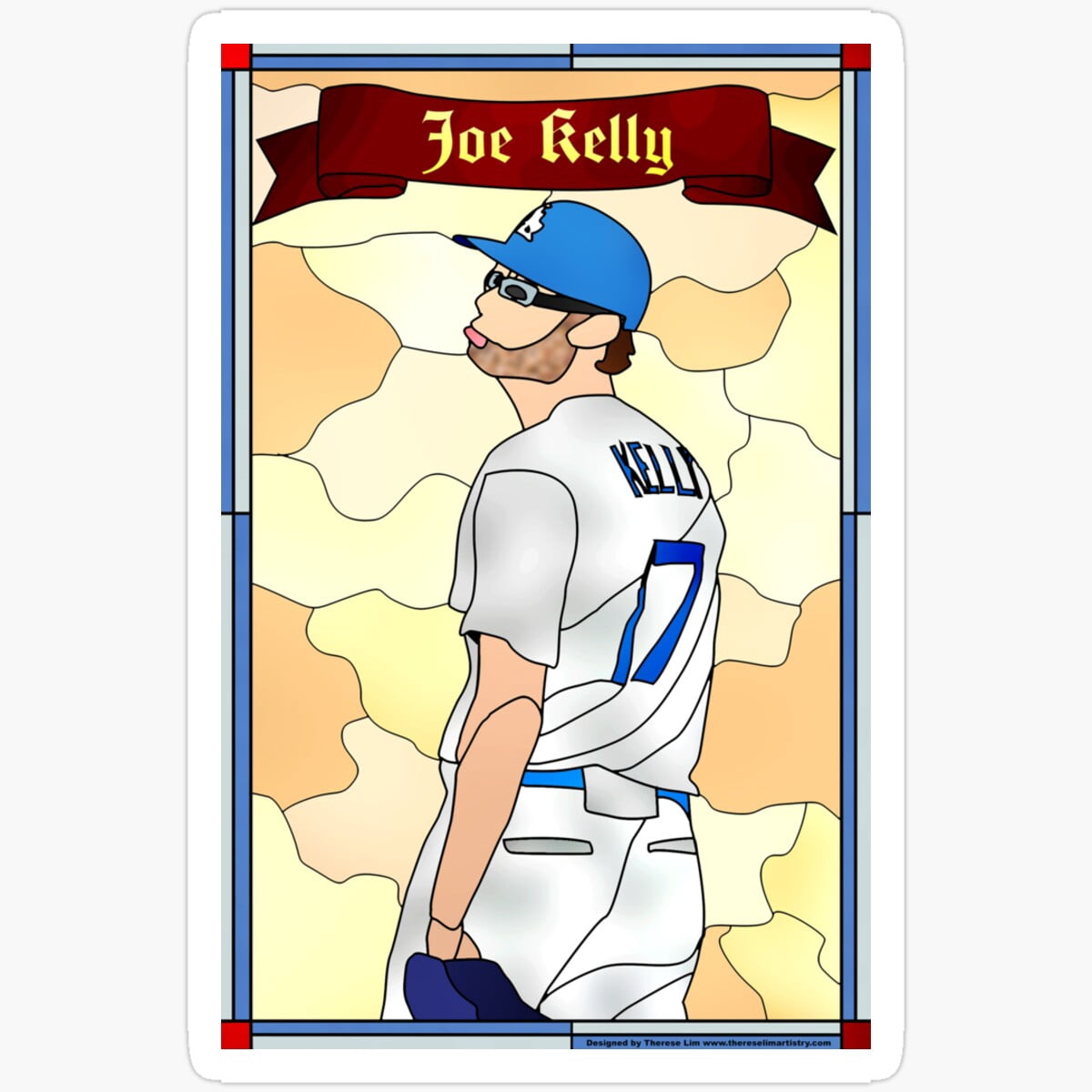 Kira Stained Gl Joe Kelly Pout Face Glossy Sticker Waterproof Sticker ...