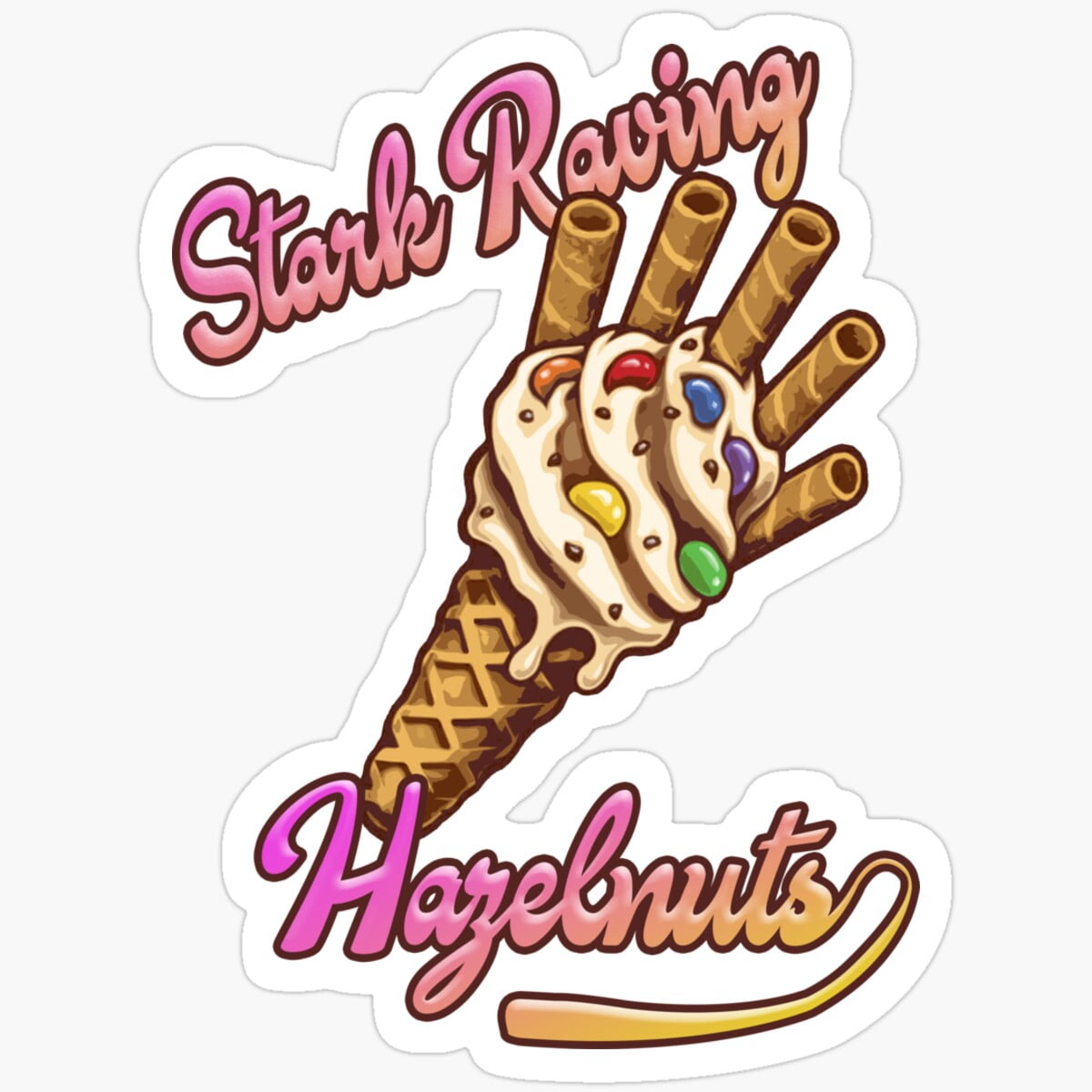 Kira Stark Raving Hazelnut - Infinity Gauntlet Sticker Waterproof ...