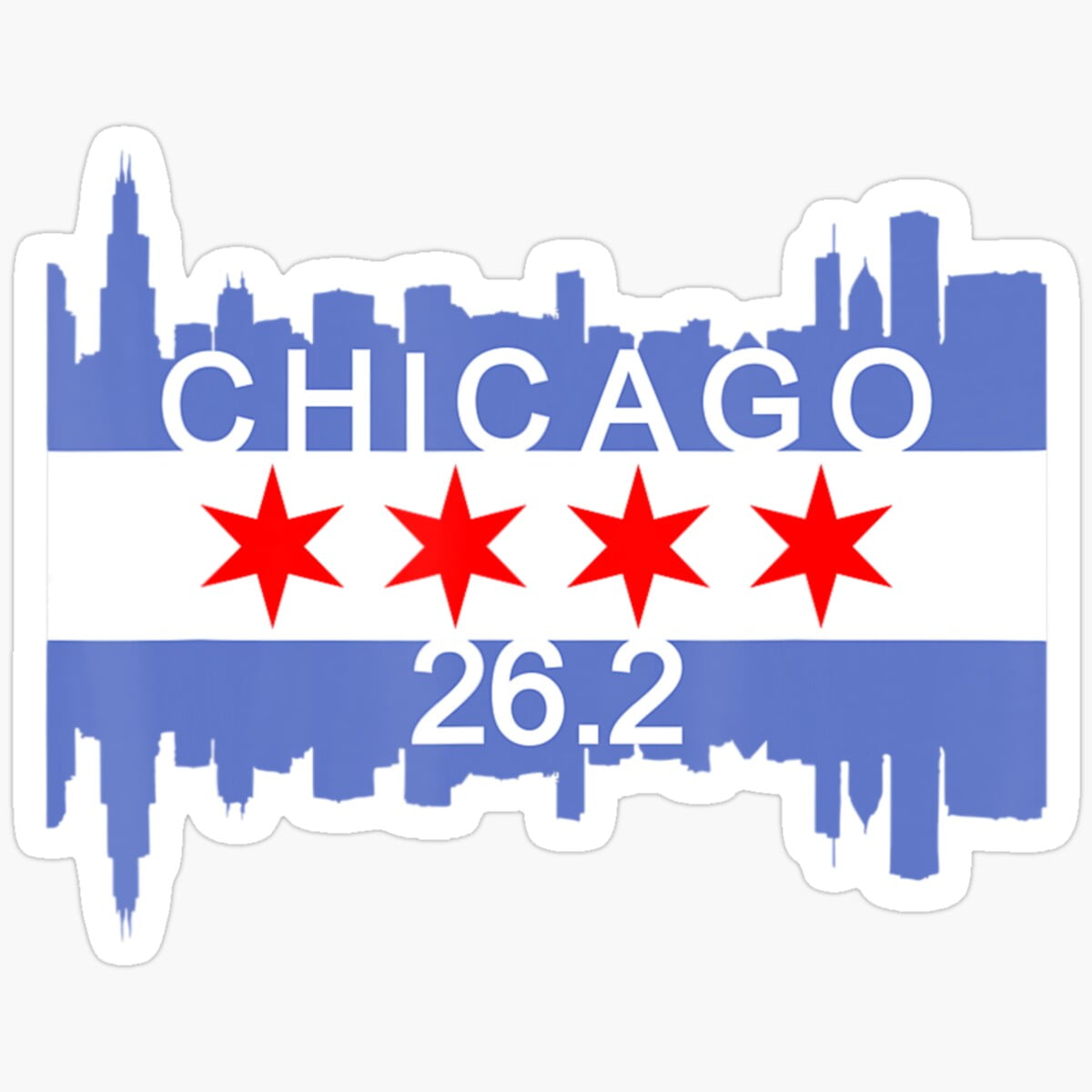 Kira Sticker - 26.2 Mile Marathon Runner Chicago Flag Running Sticker ...
