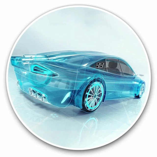 Kira Sticker With 3D Futuristic Modern Sports Car Cool Gift Decorative ...