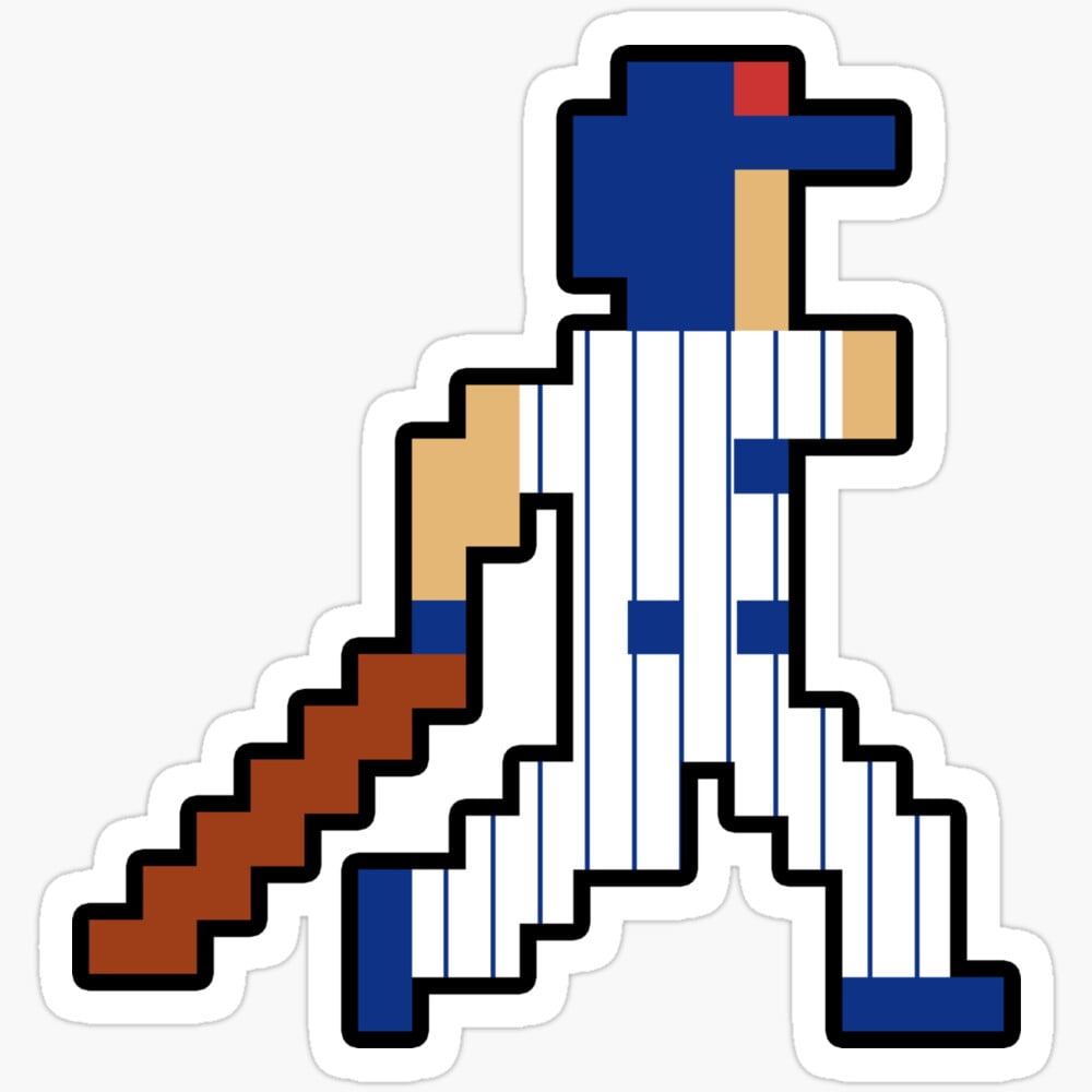 Kira Sticker - 8-Bit Chicago Retro Pixel Baseball Player - Phone ...