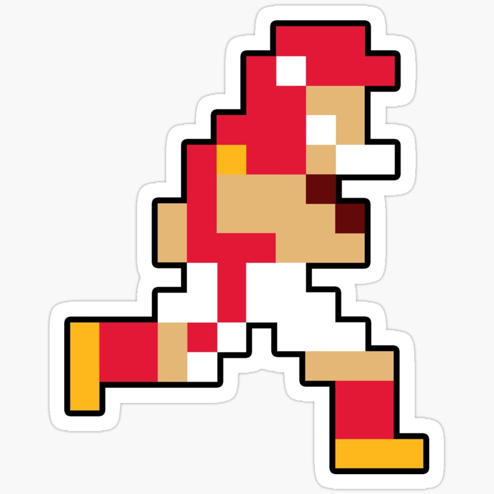 Kira Sticker - 8-Bit Kansas City Retro Pixel Football Player - Phone Stickers, Waterproof Decals ...