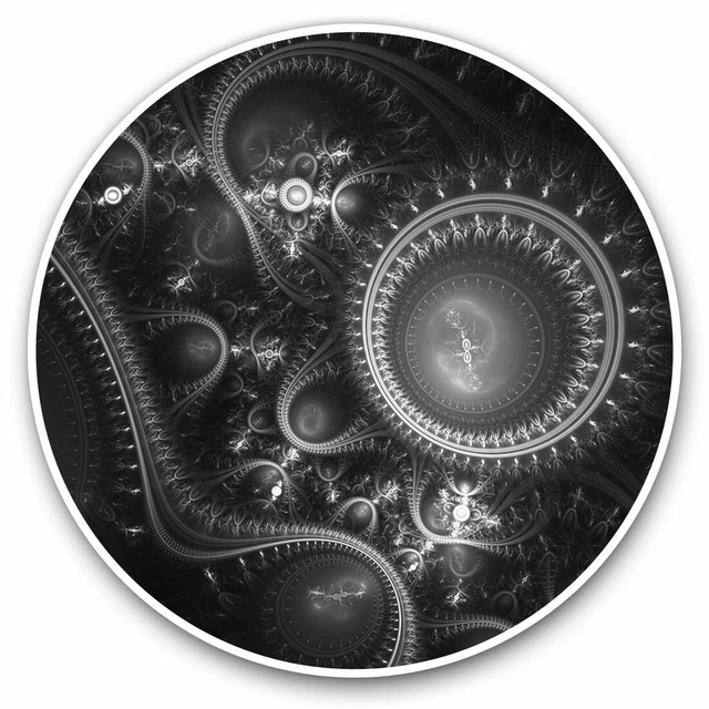 Kira Sticker With Abstract Dark Modern Fractal Art Cool Gift Decorative ...
