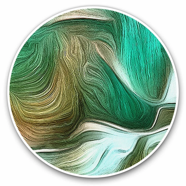Kira Sticker With Abstract Green Tint Paint Art Cool Gift Decorative ...