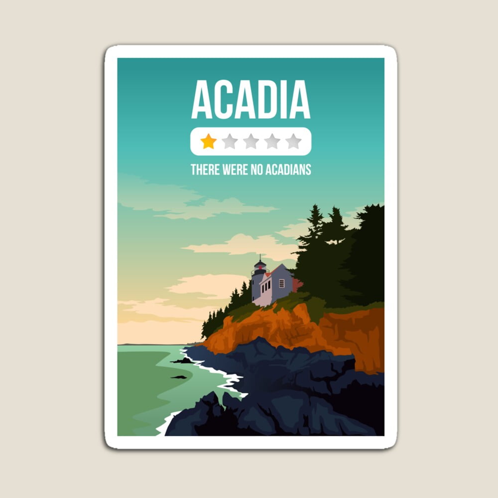 Kira Sticker With Acadia National Park One Star Review Funny Art Print ...