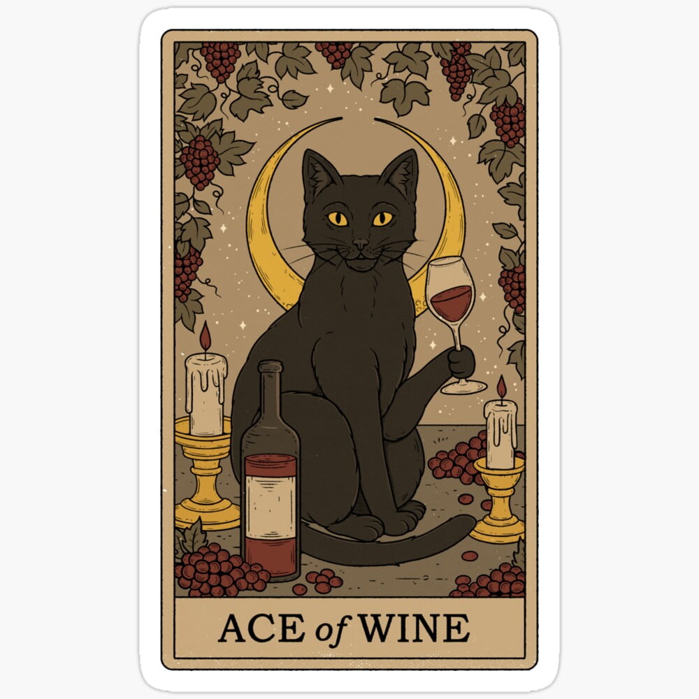 Kira Sticker - Ace Of Wine - Cats Perfect Sticker Gift For Everyone ...