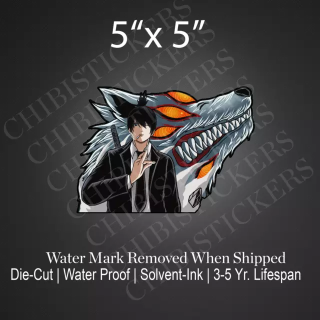 Kira Sticker With Aki Kon Wolf Chainsaw Man Devil Window Decal Vinyl ...