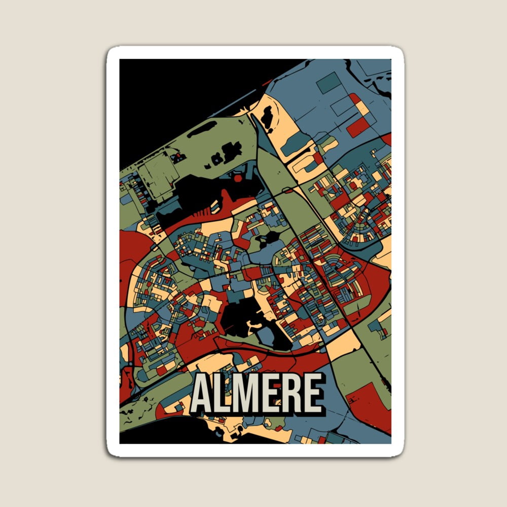 Kira Sticker With Almere Earthtone Netherlands City Map Decorative ...