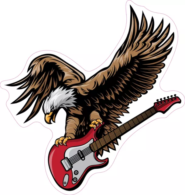 Kira Sticker With American Bald Eagle W/Electric Guitar Window Decal ...
