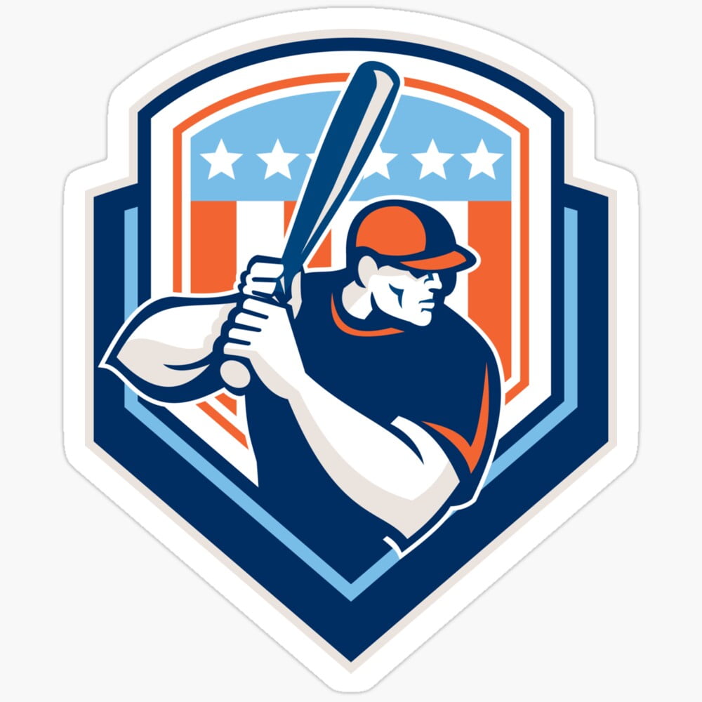 Kira Sticker - American Baseball Batter Hitterhield Retroperfect Sticker Gift For Everyone ...