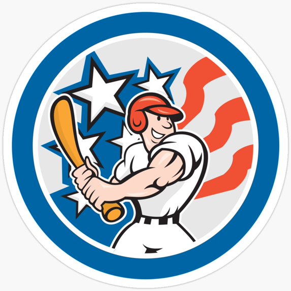 Kira Sticker - American Baseball Player Batting Circle Cartoon Perfect ...