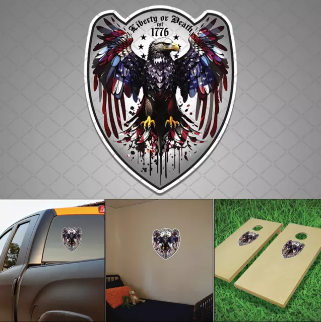 Kira Sticker With American Flag Eagle Vinyl Logo Decal Patriotic Usa ...