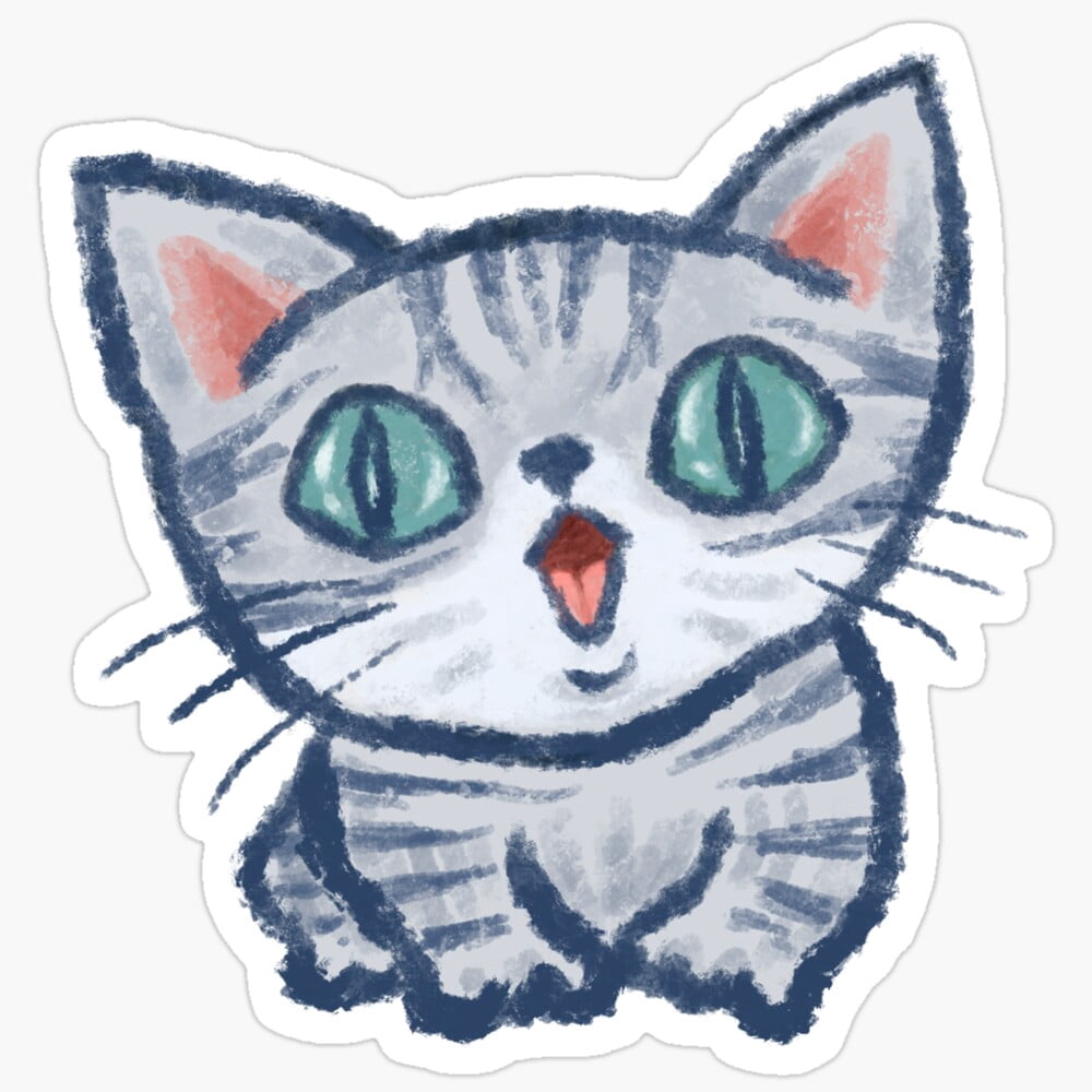 Kira Sticker - American Shorthair Kitten In A Good Mood Gift For You ...
