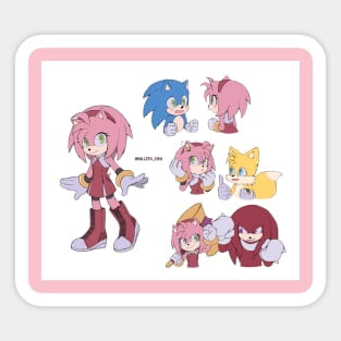 Kira Sticker With Amy Rose Sticker & Knuckles, Tails, Amy Rose, Sonic ...