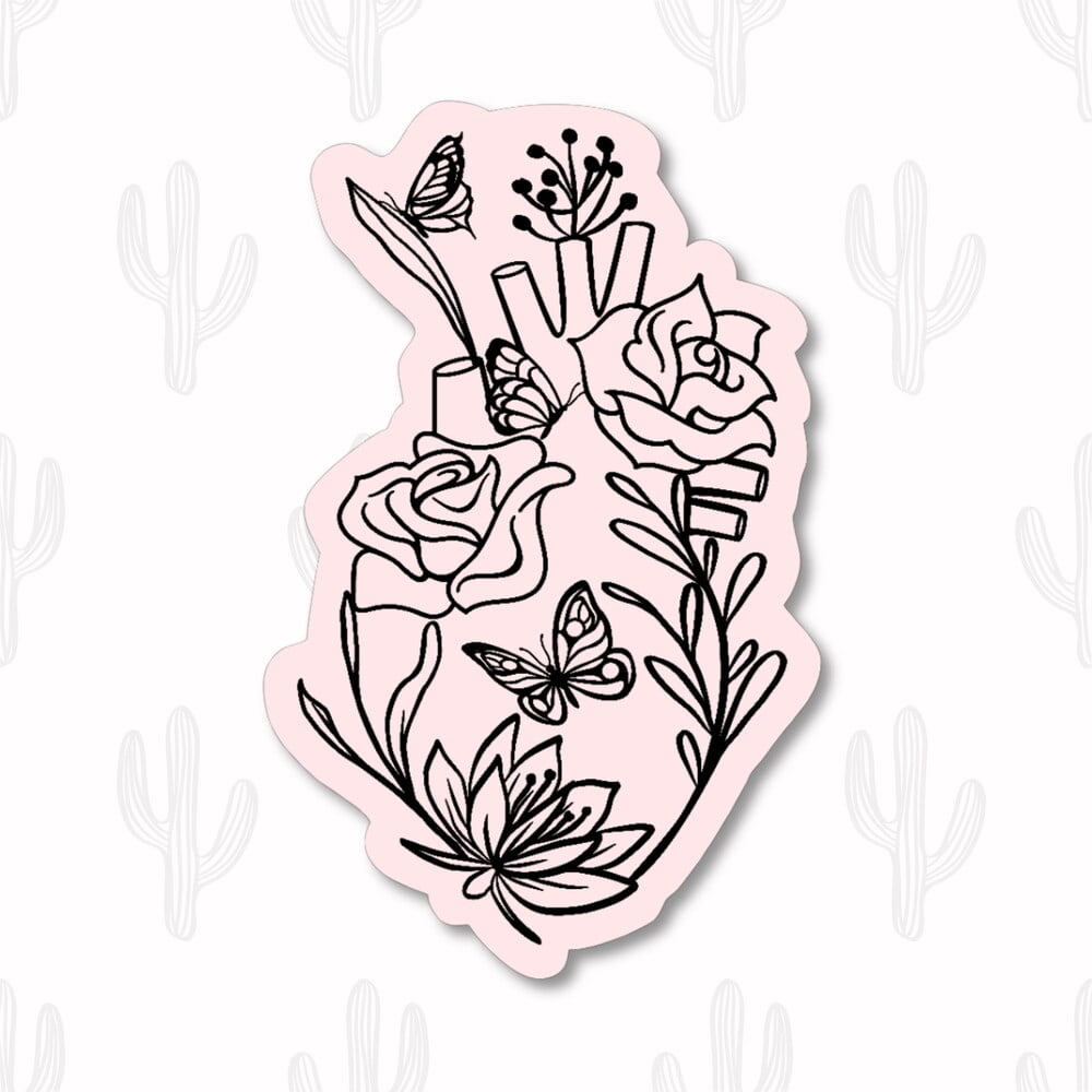 Kira Sticker - Anatomy, Aesthetic, Anatomical Heart, Cottagecore ...