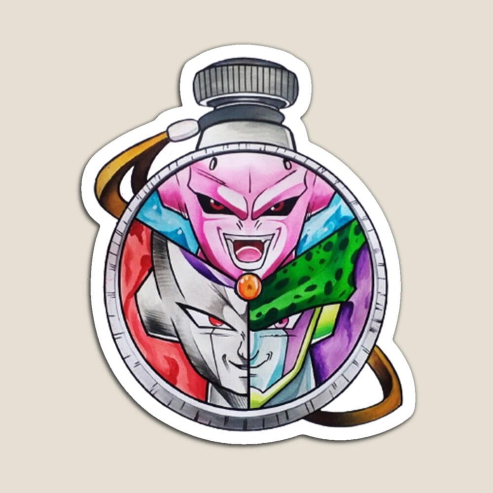 Kira Sticker With Anime Dragon Ball -- Majin Buu & Cell & Frieza ...